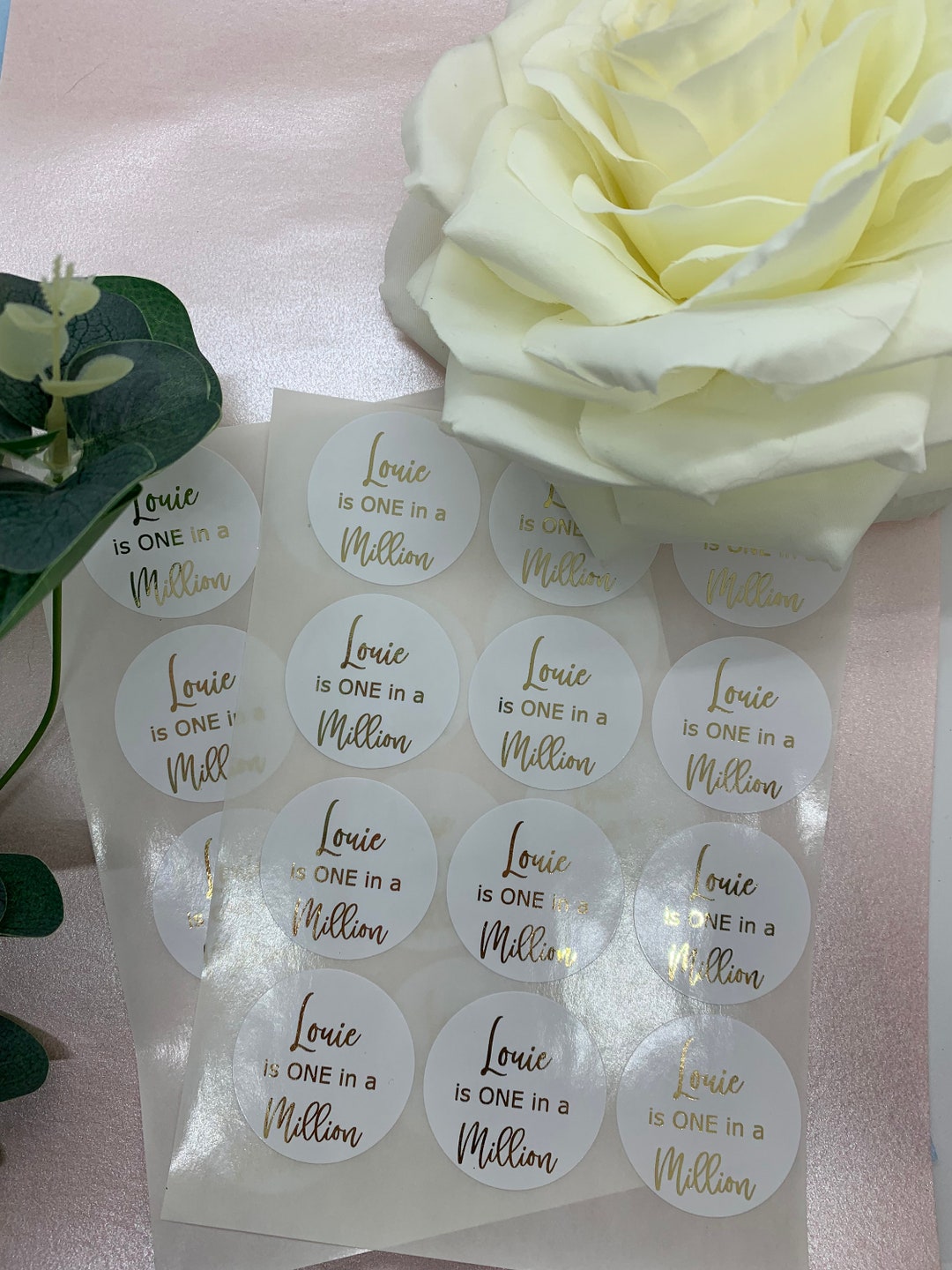 Personalised One in a Million Foiled Stickers. Party Bag Stickers ...