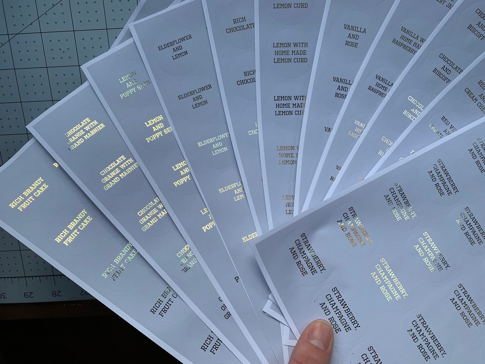 37mm Foiled Cake Flavour Stickers. Pastel. Wedding Stickers. - Etsy UK