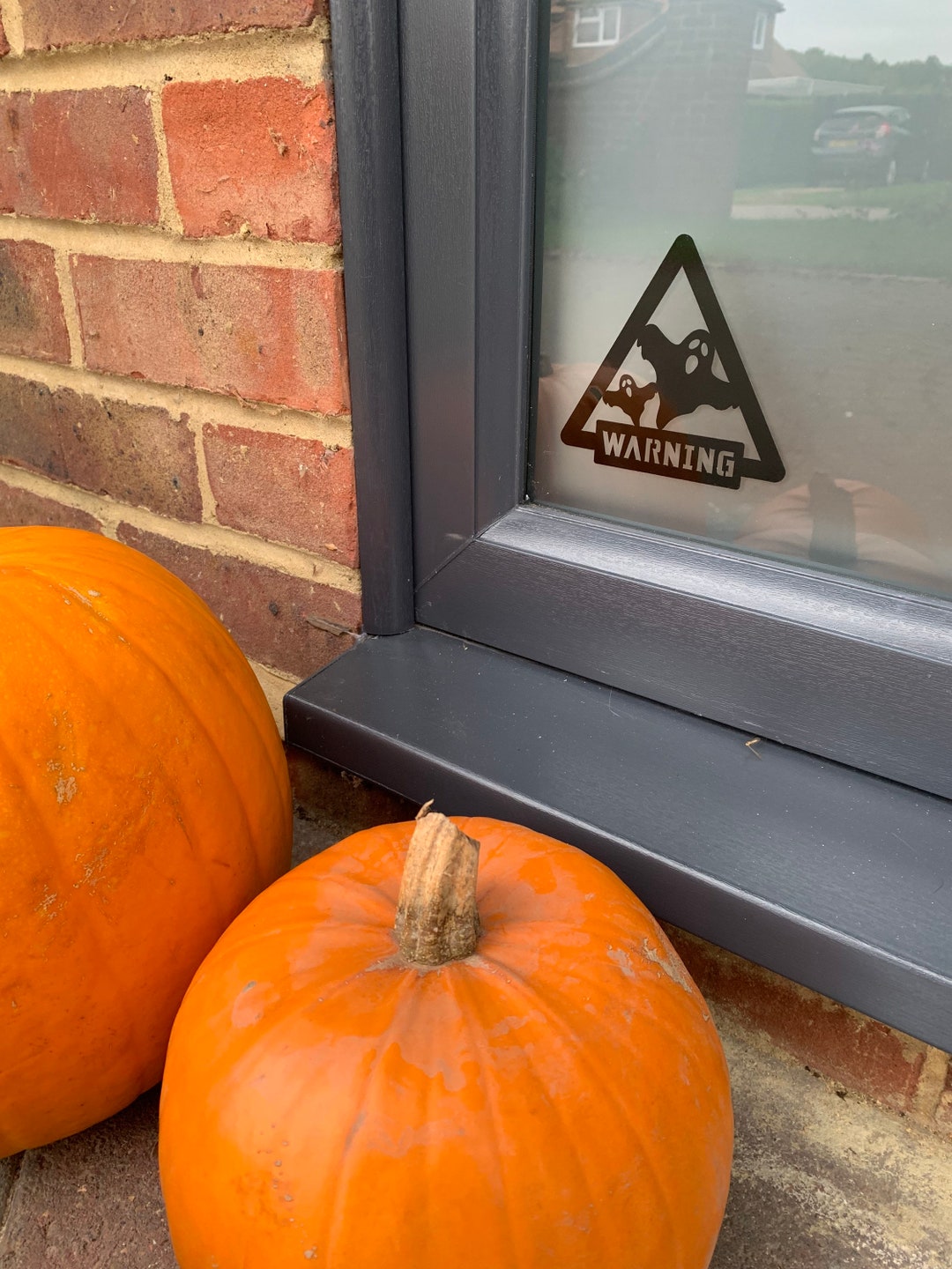 Ghost Warning Sign Vinyl Halloween Decal Decoration Sticker - Etsy