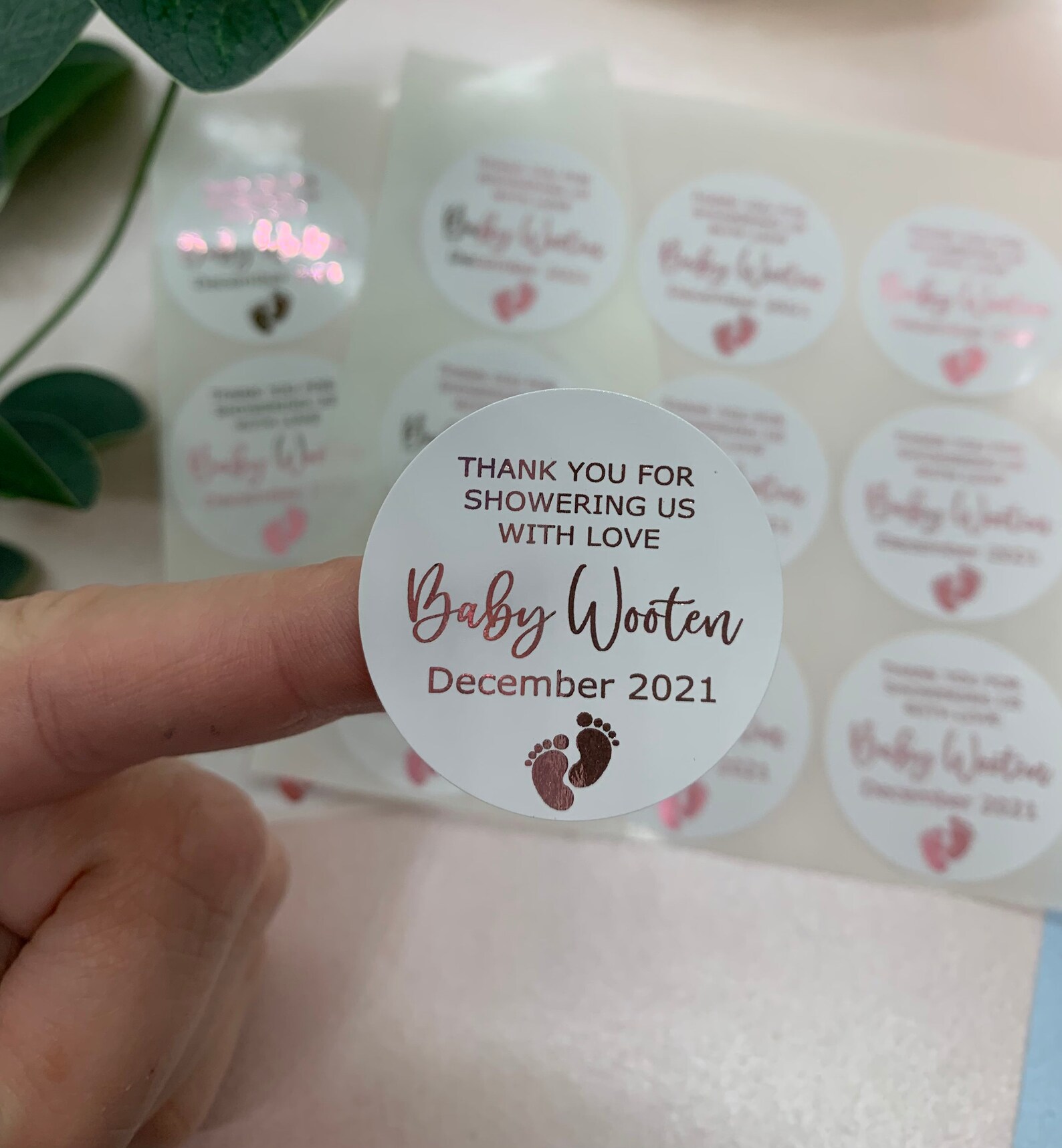 Personalised Thank You Baby Shower Foiled Stickers. Party Bag - Etsy