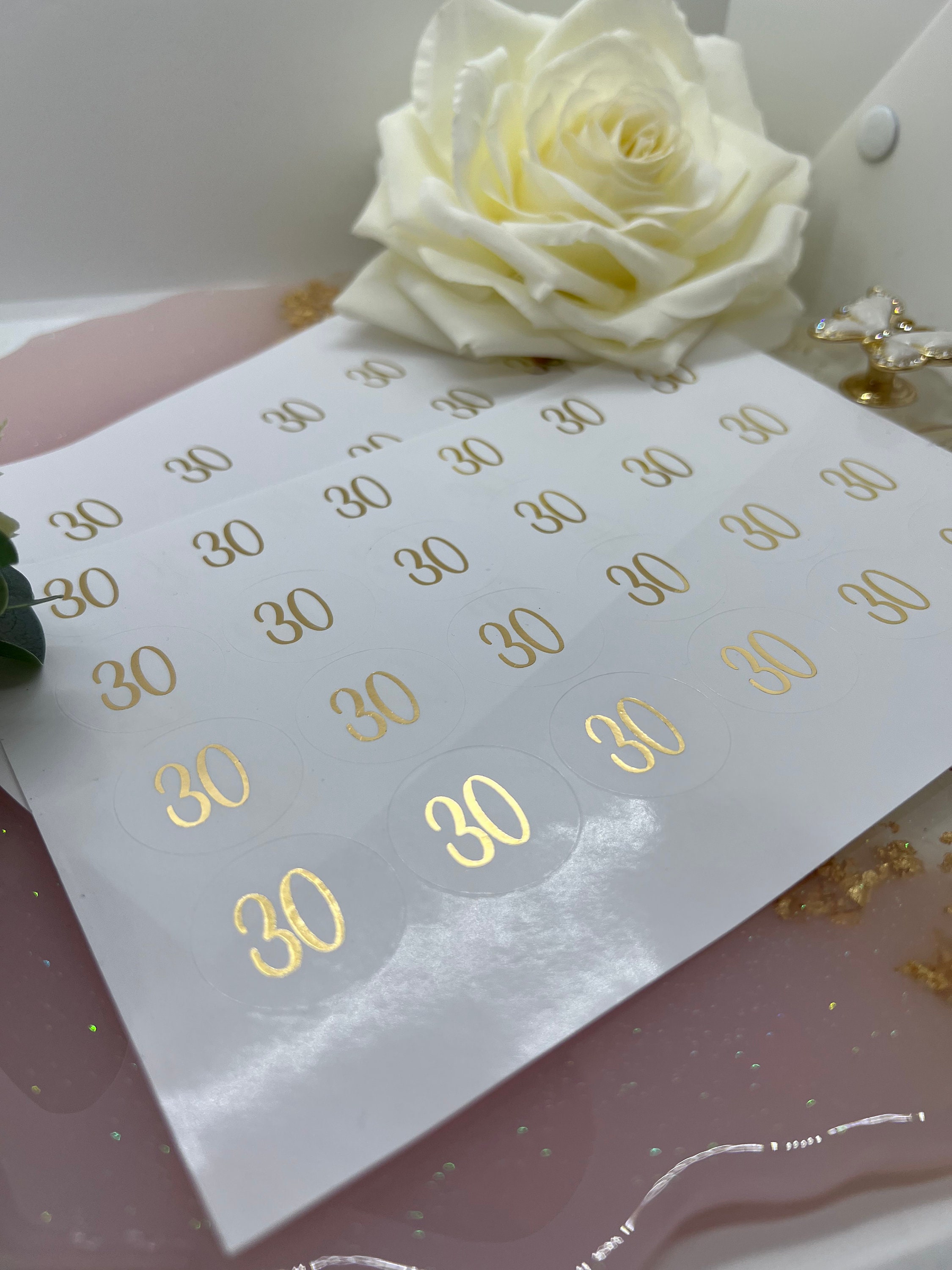 16 18 21 30 40 50 60 70 80 90 Any Age Birthday Foiled Stickers. Party ...