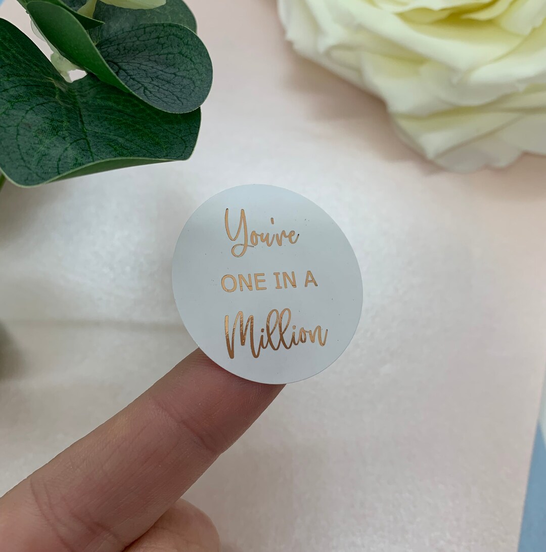 You're One in a Million Foiled Stickers. Party Bag Stickers. Valentines ...