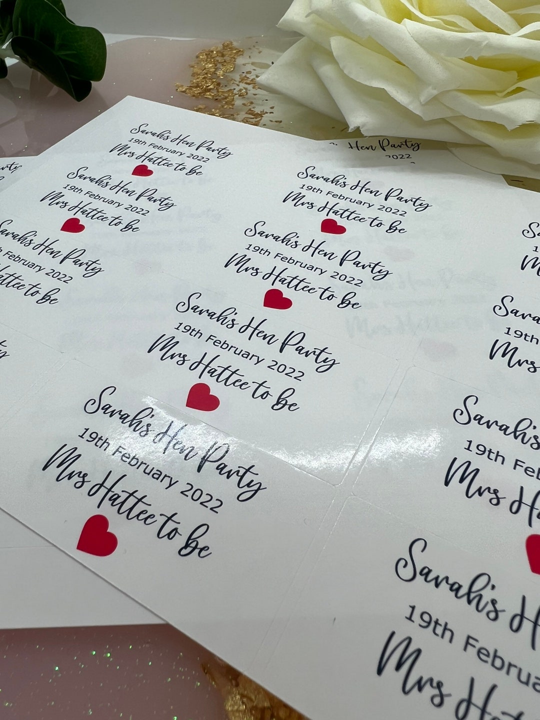 Personalised Hen Party Stickers. Party Bag Stickers. Thank You. Mini ...