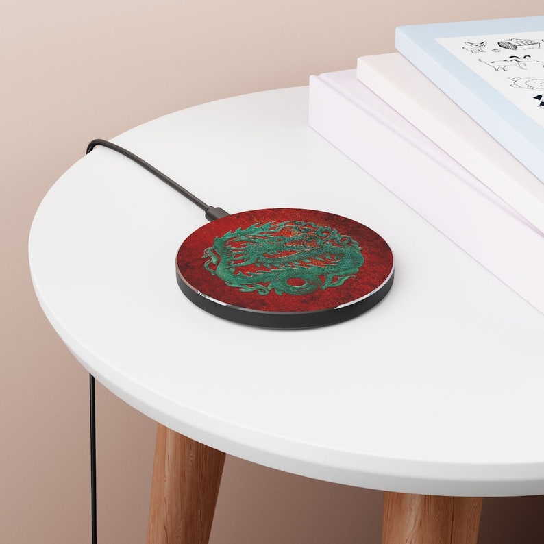 Wireless Charger for Iphone or Android Phone Jade Circular - Etsy