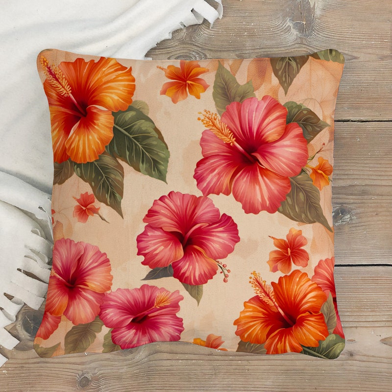 Hibiscus Pillow - Etsy