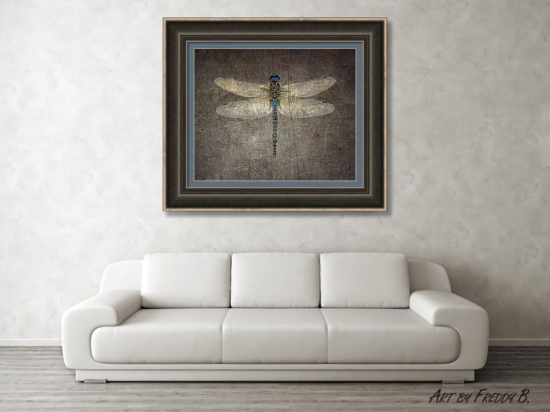 Dragonfly on Distressed Granite Background Museum-quality - Etsy