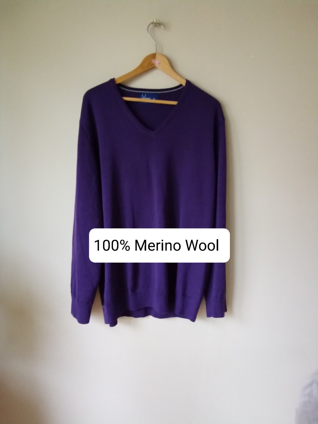 Vintage 100% Fred Perry Merino Wool Sweater, Merino Knitwear V-neck ...