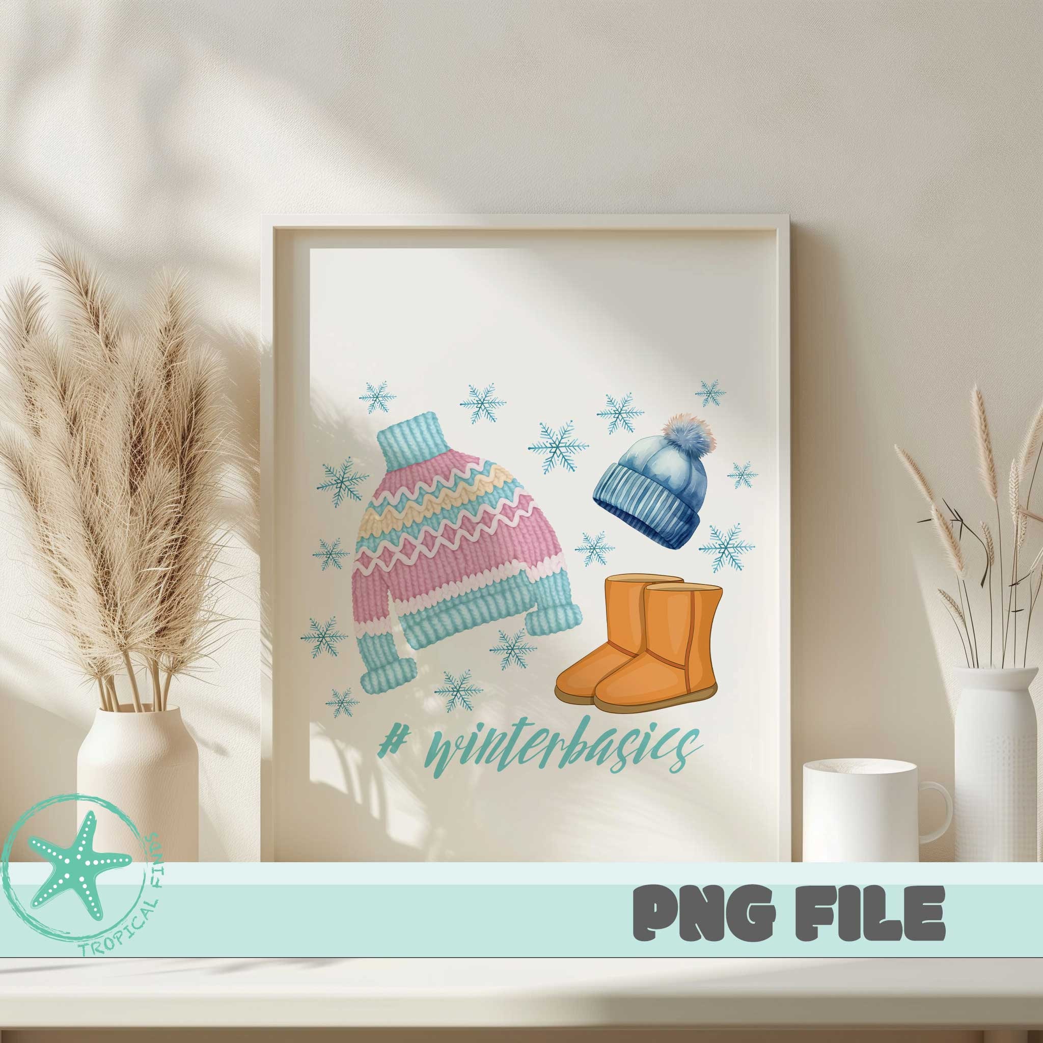 Winter Basics PNG, Cozy Sweater Clipart, Snow Boots Illustration ...