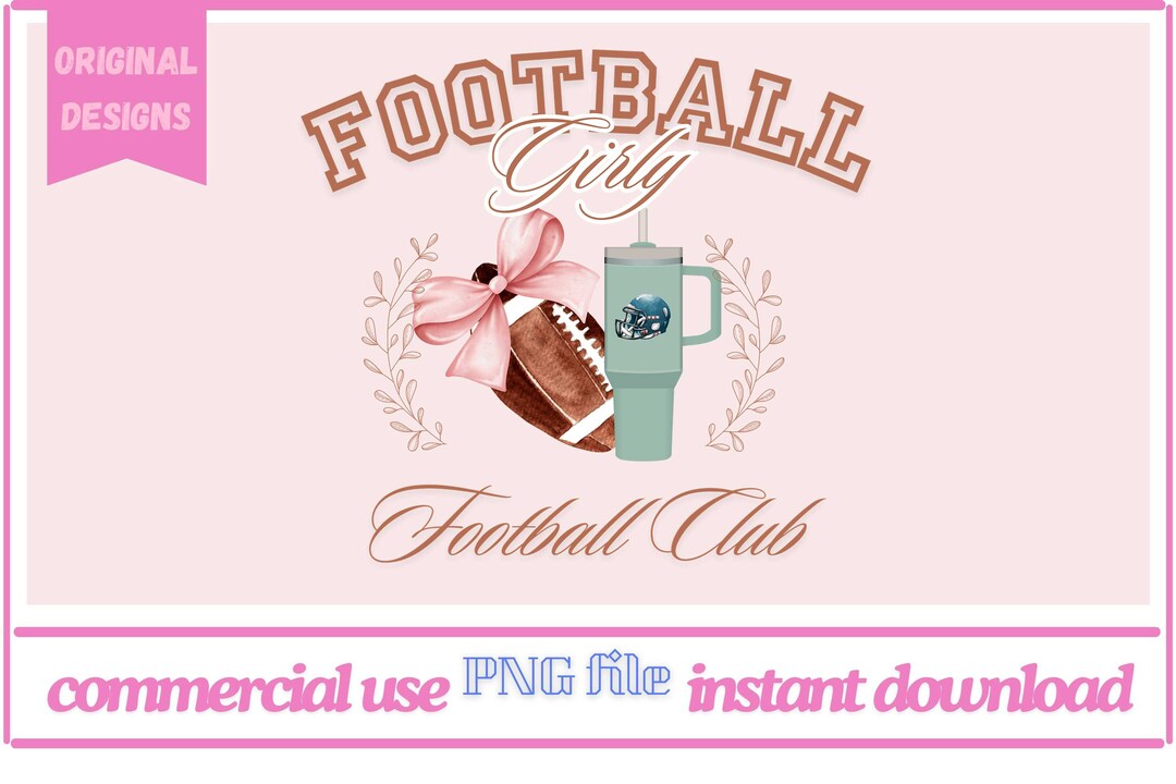 Football Girly Football Club Clipart, Football and Tumbler PNG, Digital ...