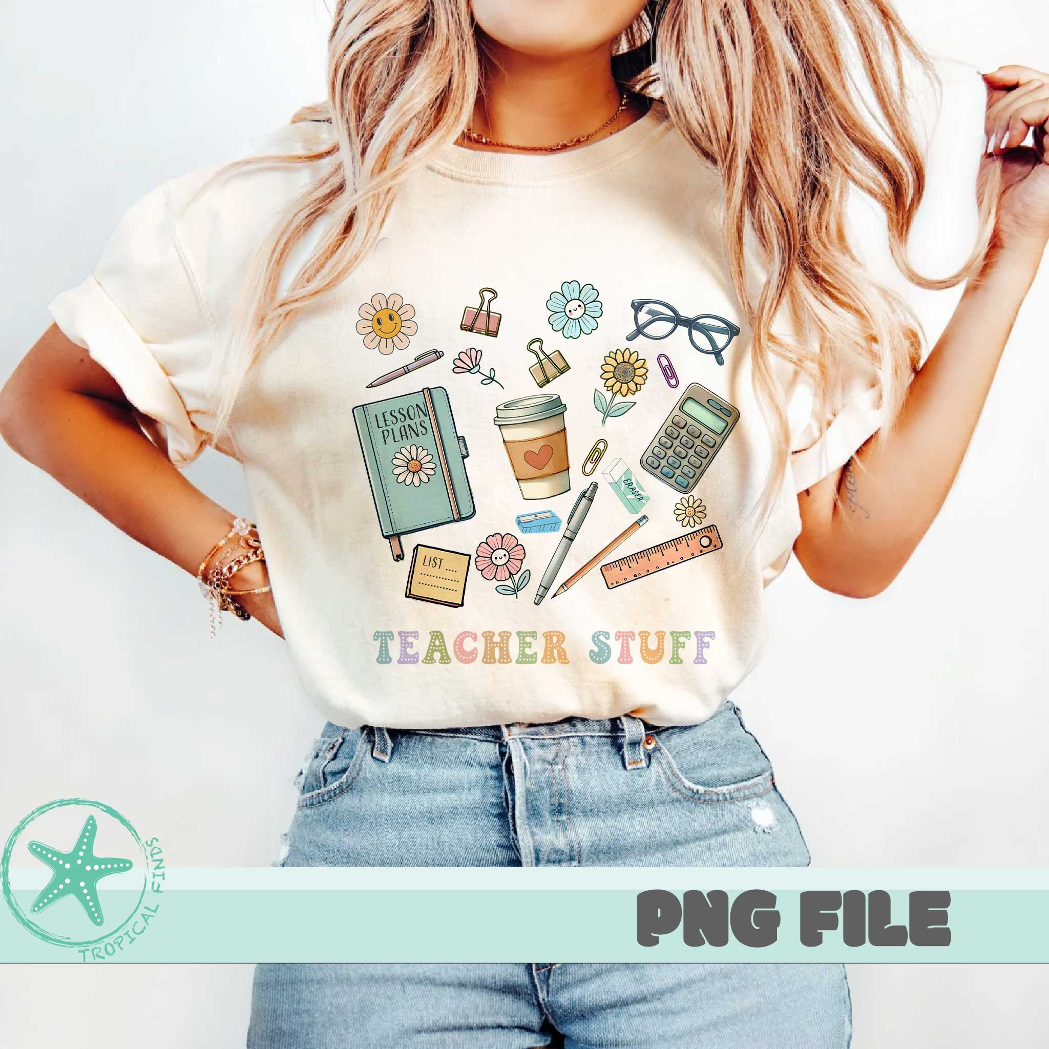 Teacher Stuff PNG, Teacher Gift Design PNG, Classroom Essentials Png ...