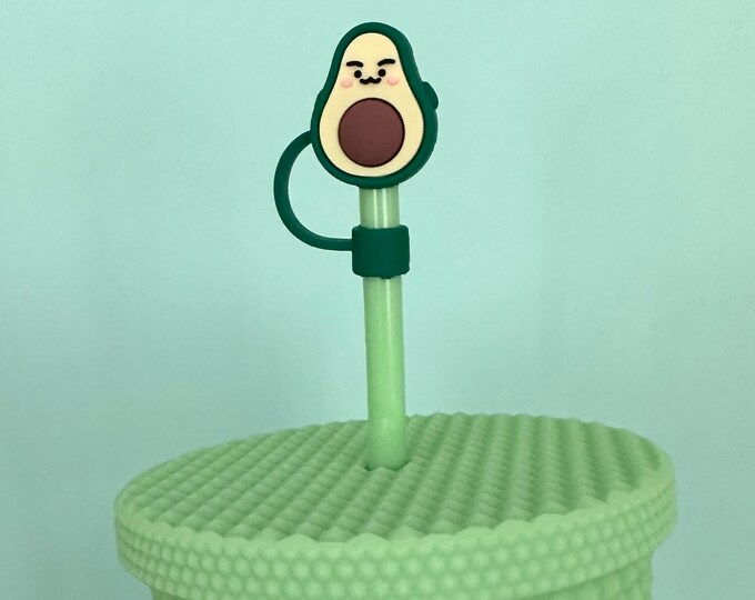 Avocado Straw Toppers, Straw Charms, Stanley Cup Straw Covers, Silicone ...