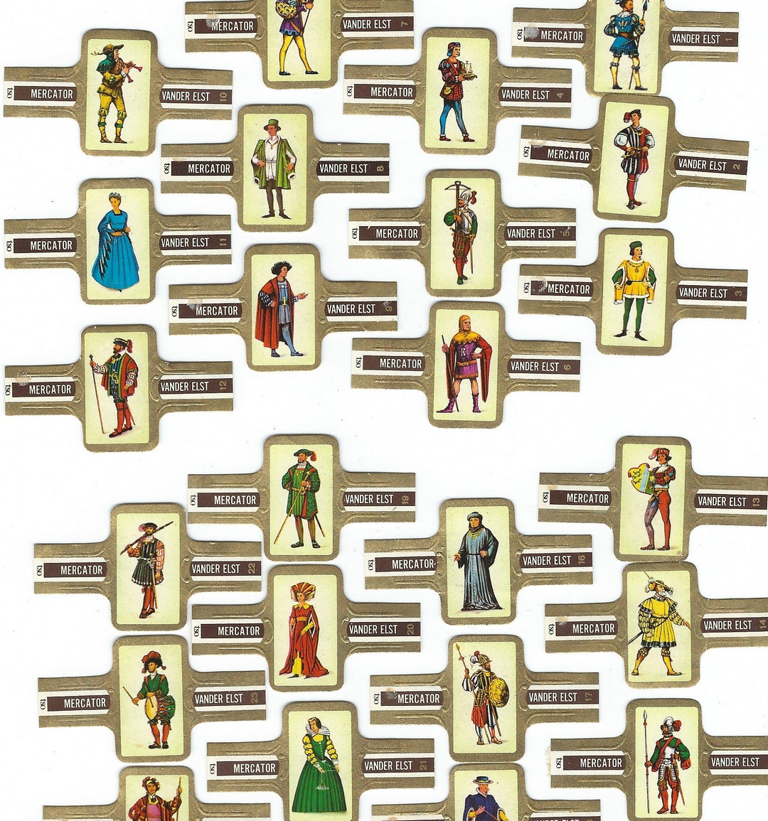 Medieval Dress CIGAR BAND Labels 12 Pcs Fashionable Costumes Attire ...