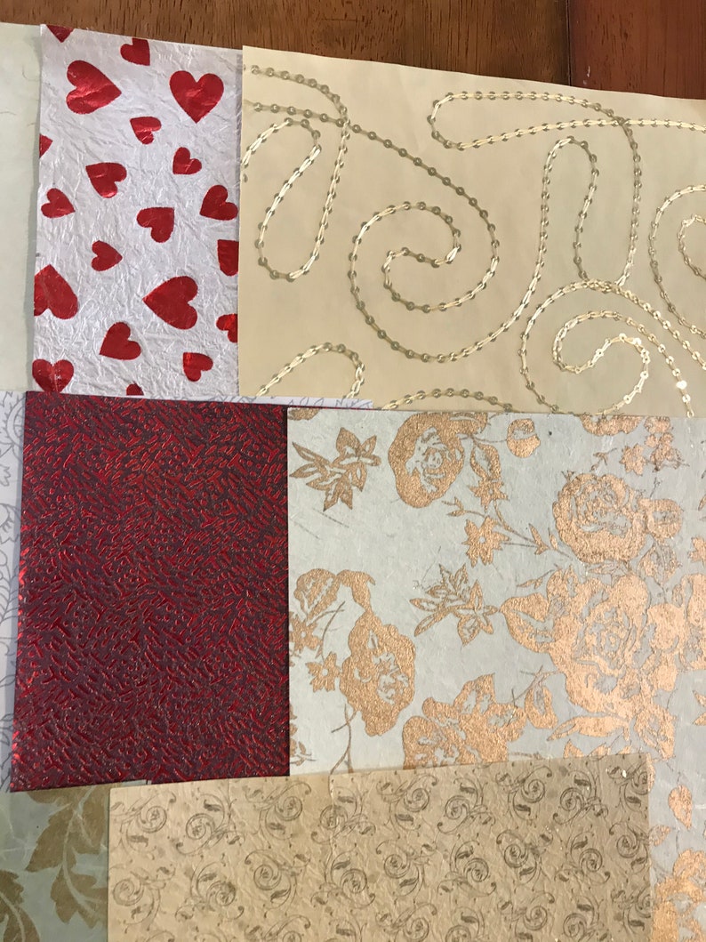 10 Metallic Shiny Hand Crafted Specialty Art Printed Papers | Etsy