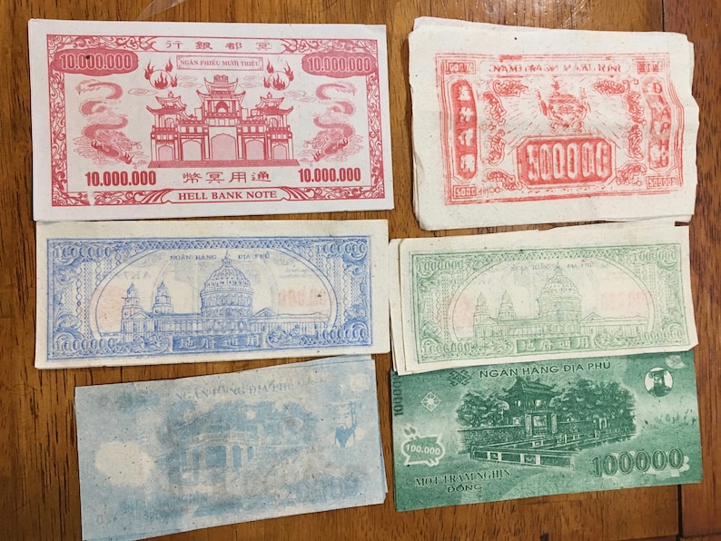 Joss Paper Ghost Spirit Money Hell Bank Notes, Asian Burnt Offerings ...