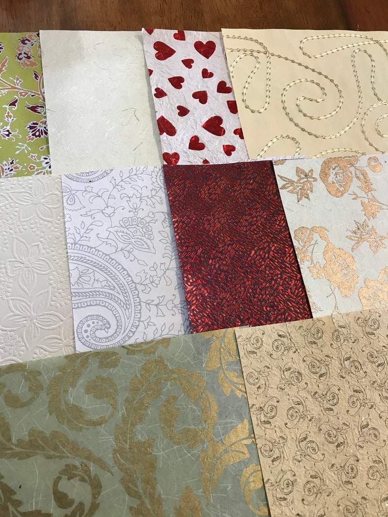 10 Metallic Shiny Hand Crafted Specialty Art Printed Papers | Etsy