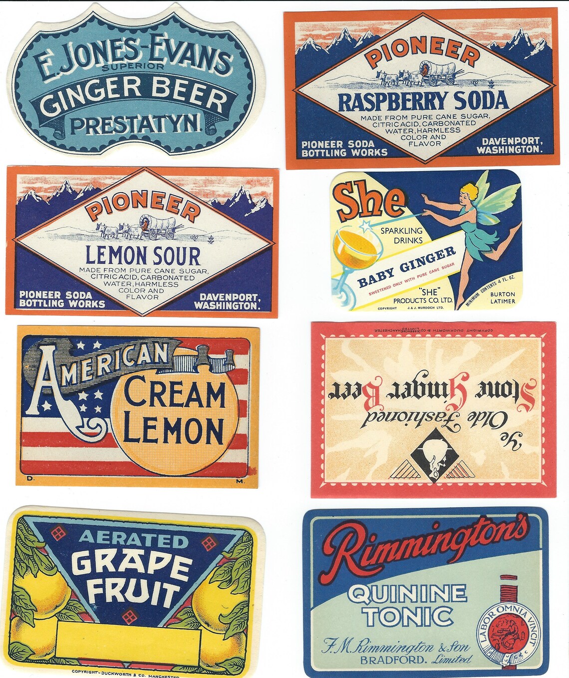 15 Vintage SODA POP Labels Litho Great Graphics Unused | Etsy