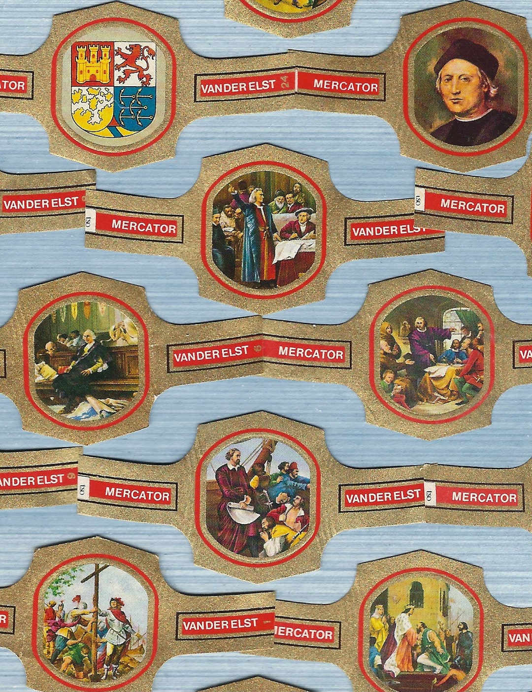 Christopher Columbus CIGAR BAND Labels 24 Pcs - Mercator Labels 60s ...