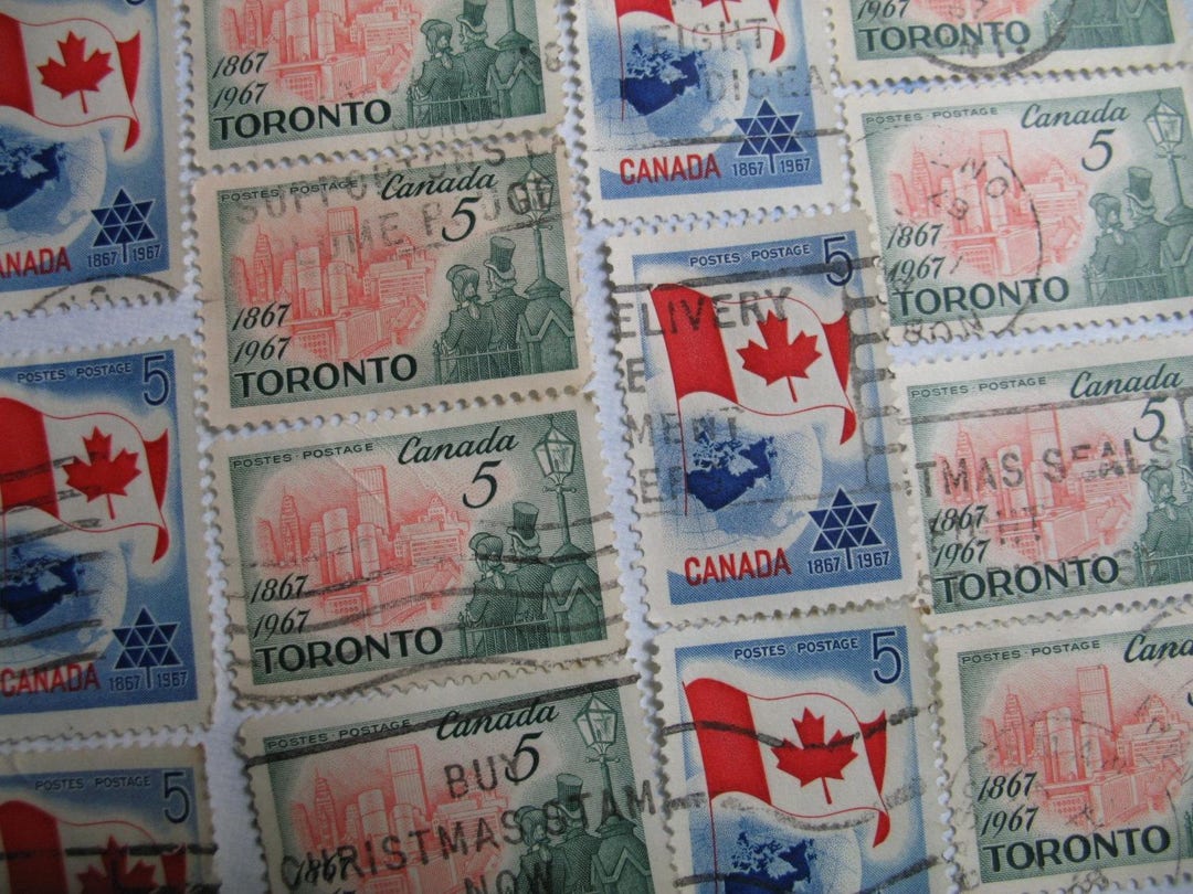 CANADA Toronto & Flag 100 Yrs Commemerative Stamps - 20 Vintage Used ...