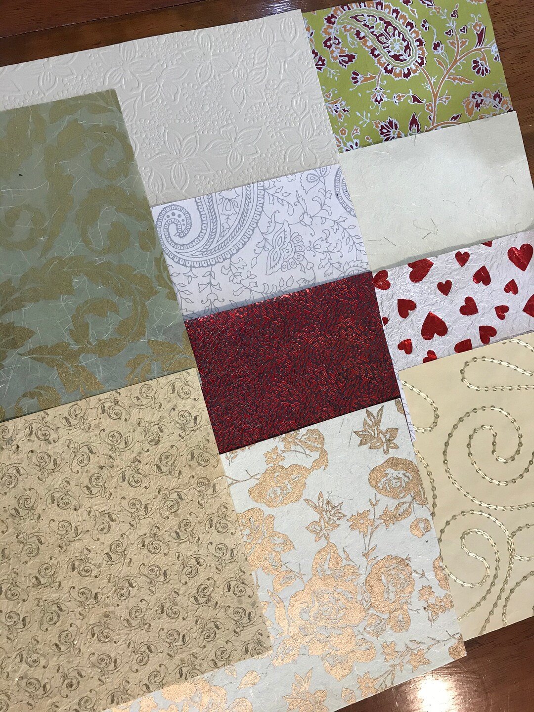 10 Metallic Shiny Hand Crafted Specialty Art Printed Papers Mica ...