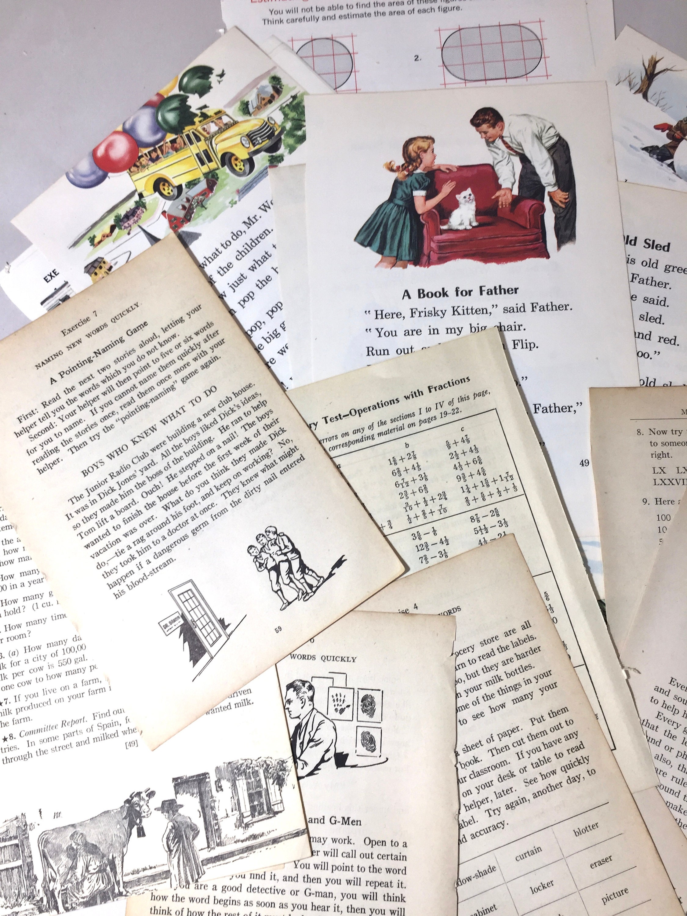 School Days Book Textbook Pages Inspiration Pack 86 Page | Etsy