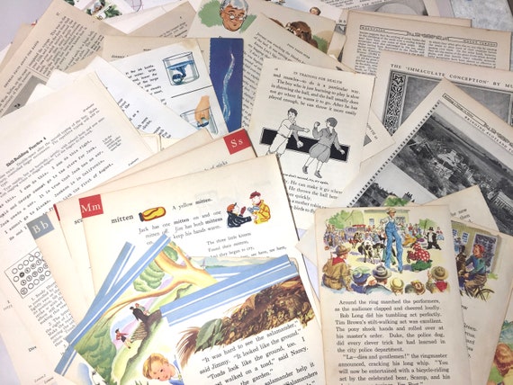 School Days Book Textbook Pages Inspiration Pack 86 Page | Etsy