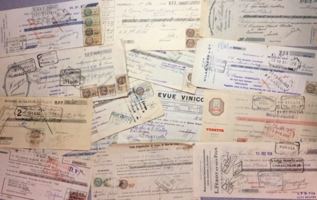 4 Antique FRENCH RECEIPTS, With Tax Stamps and Calligraphy - 1900s to ...