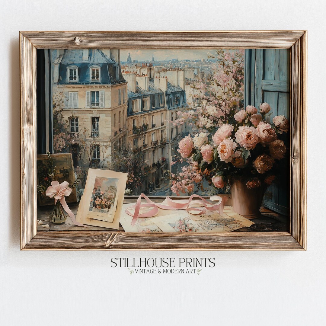 Printable Parisian Floral Still Life Art - Romantic Vintage Bouquet ...