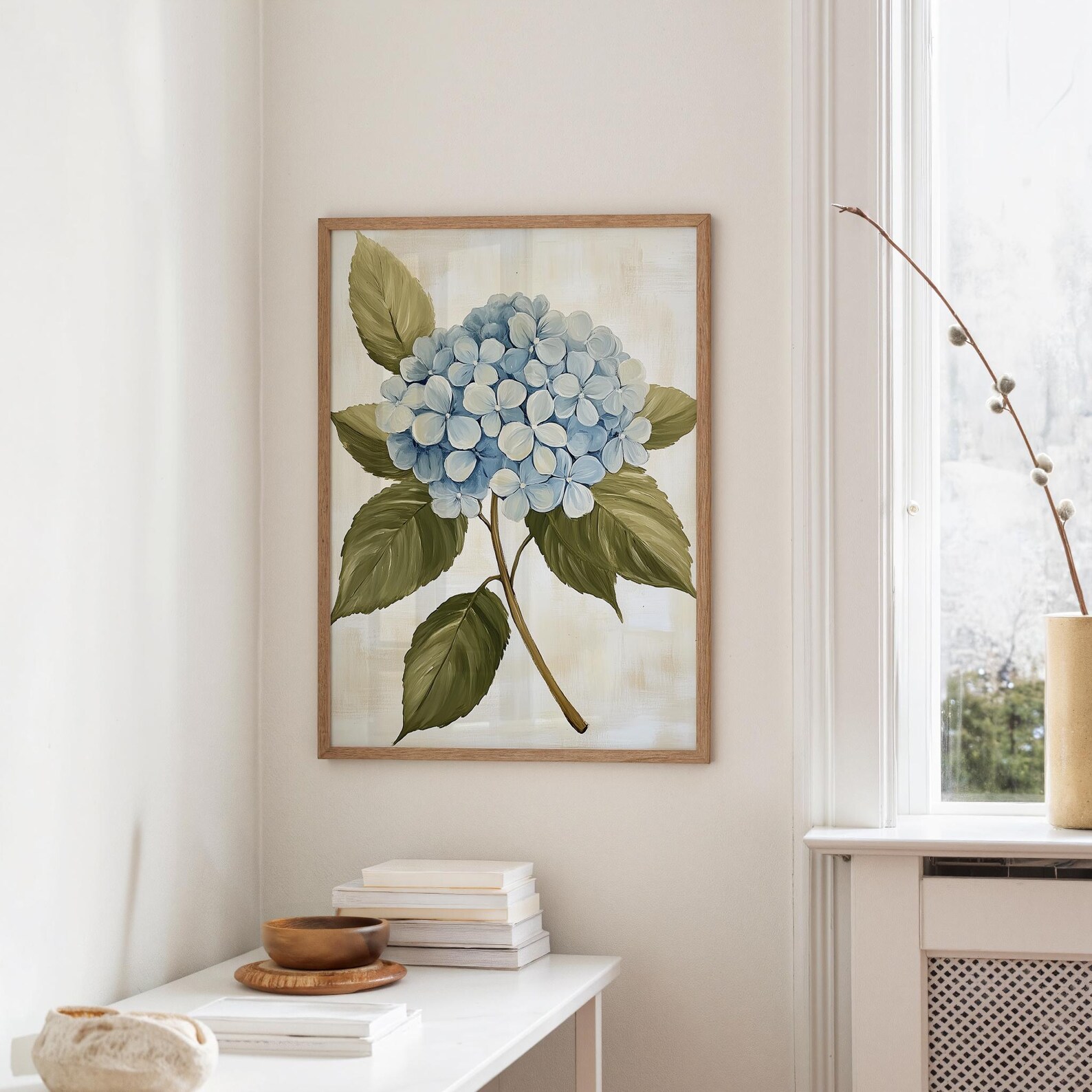 Blue Hydrangea Prints Set, Printable Botanical Wall Art ...