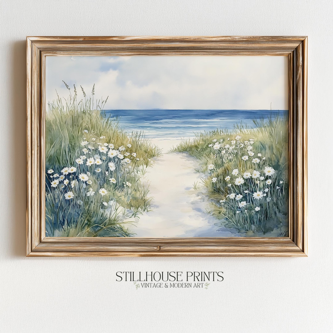Coastal-inspired Beach Path Printable - Serene Watercolor Scene, Soft ...