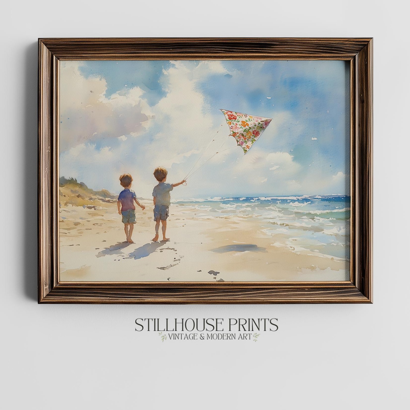 Coastal Wall Art, Printable Beach Art - Vintage Summer Scene, Children ...
