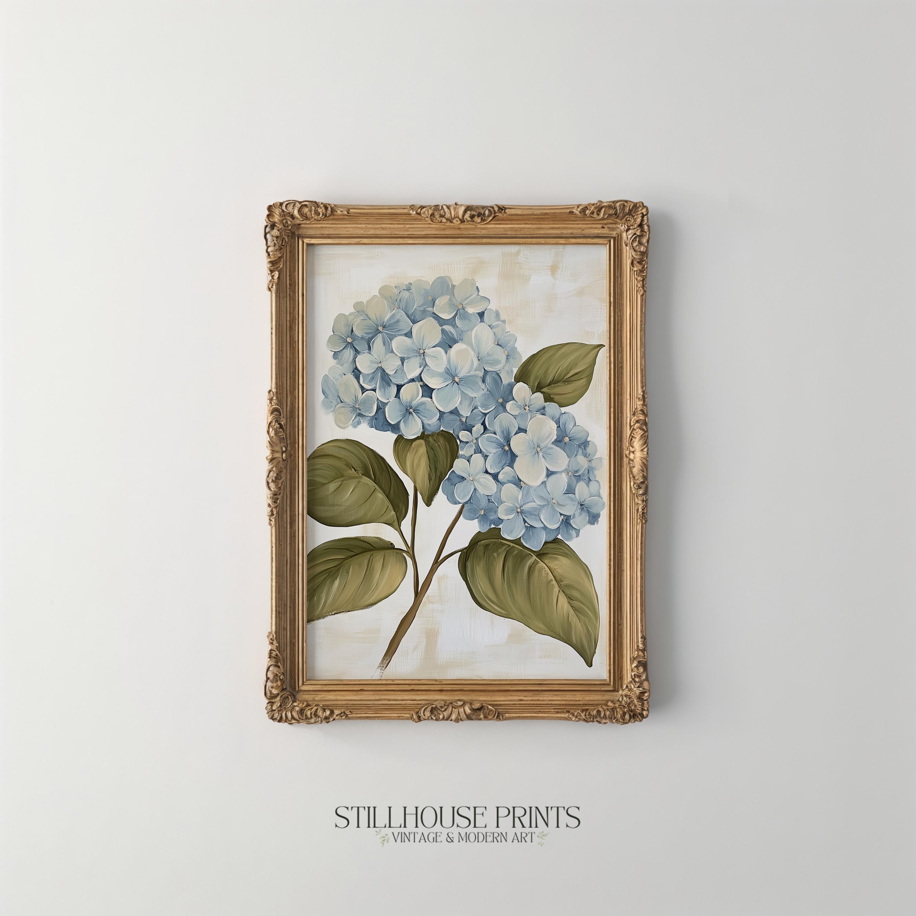 Blue Hydrangea Prints Set, Printable Botanical Wall Art ...