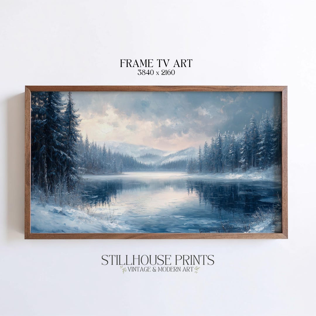 Winter Frame TV Art for Winter Home Decor, Perfect for Frozen Lake and ...
