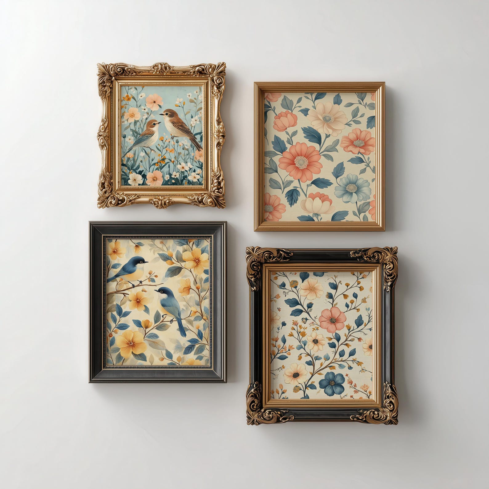 Vintage Floral Botanical Prints, William Morris Insp. Art Bundle ...
