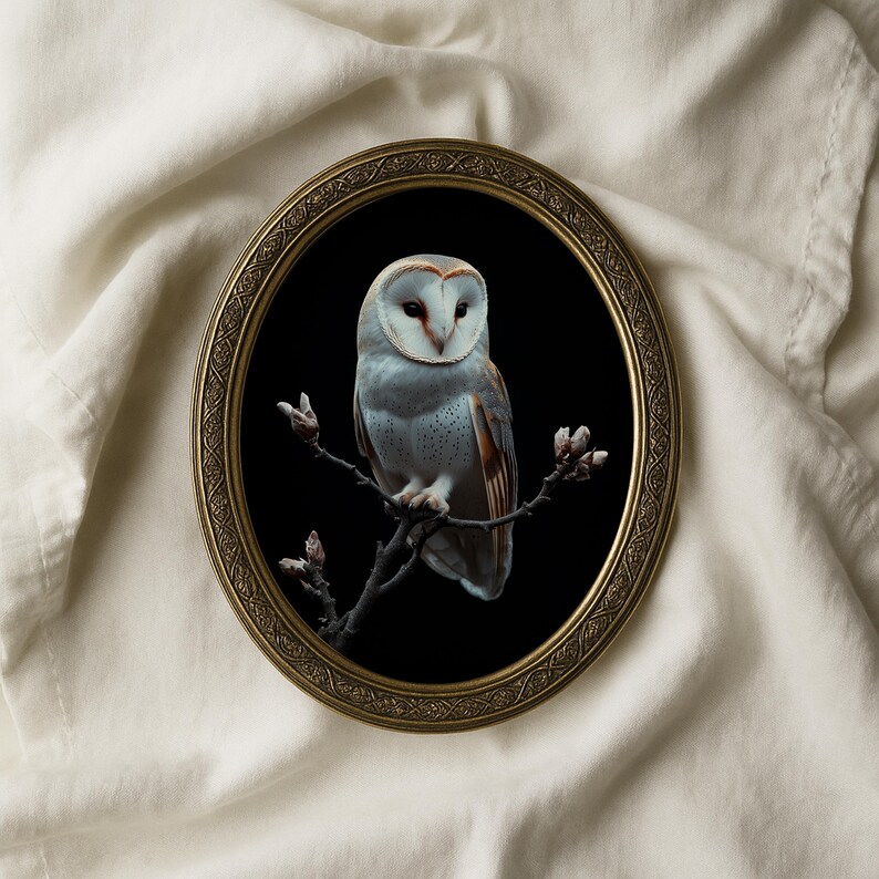 Moody Barn Owl Portrait Printable - Dramatic Wildlife Art ...