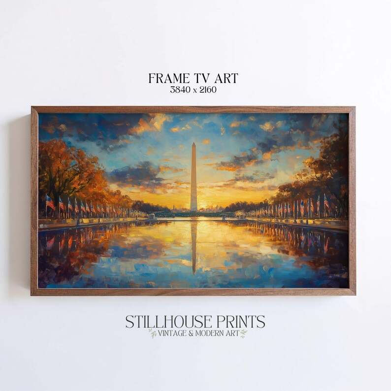 Patriotic Landscapes Frame TV Art Set of 12, Vintage Americana (digital ...