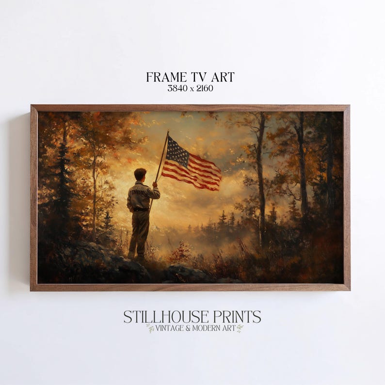 Patriotic Landscapes Frame TV Art Set of 12, Vintage Americana (digital ...