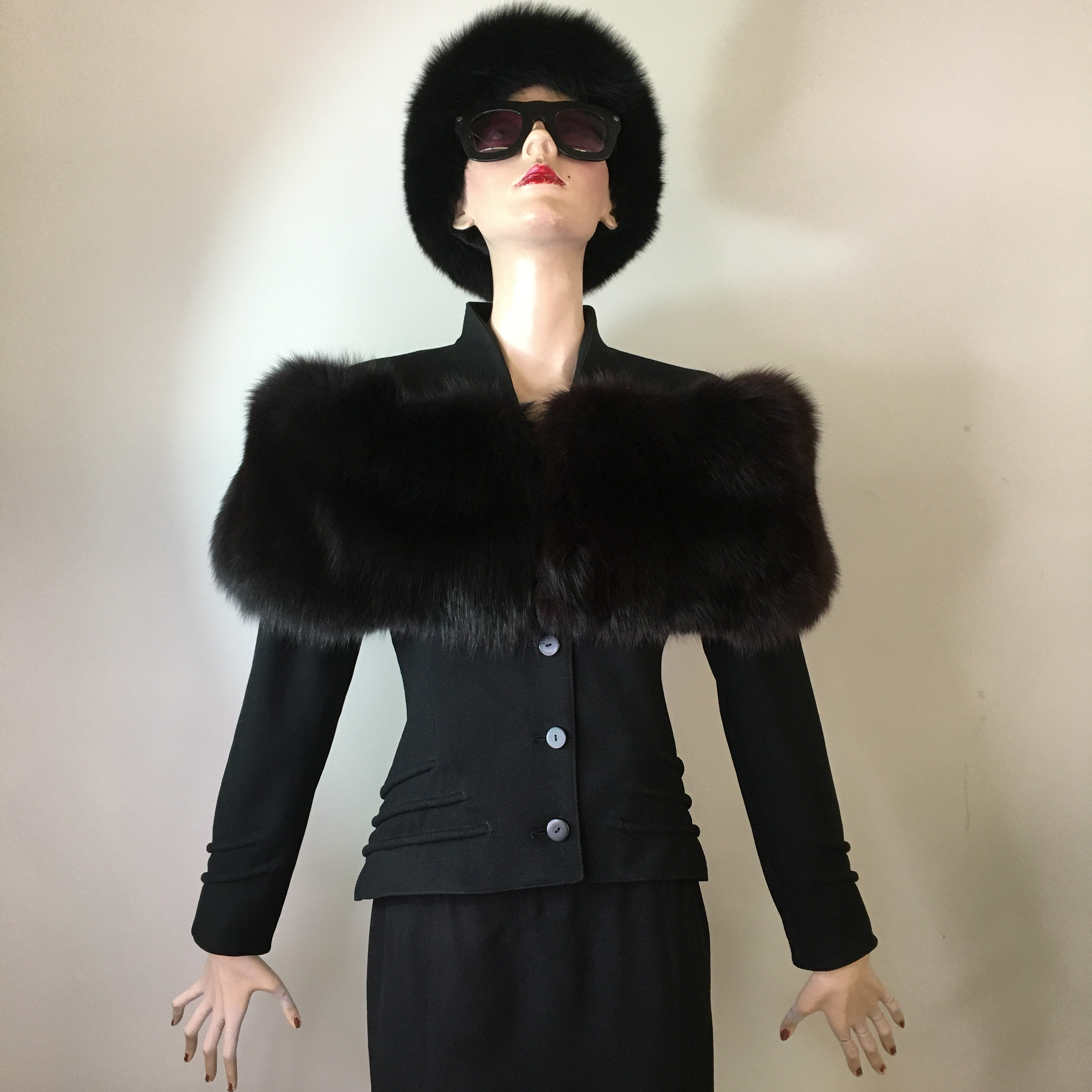 Vintage 80s Jacket, Fur Jacket, France Jacket, 40s Style Jacket, Wool ...
