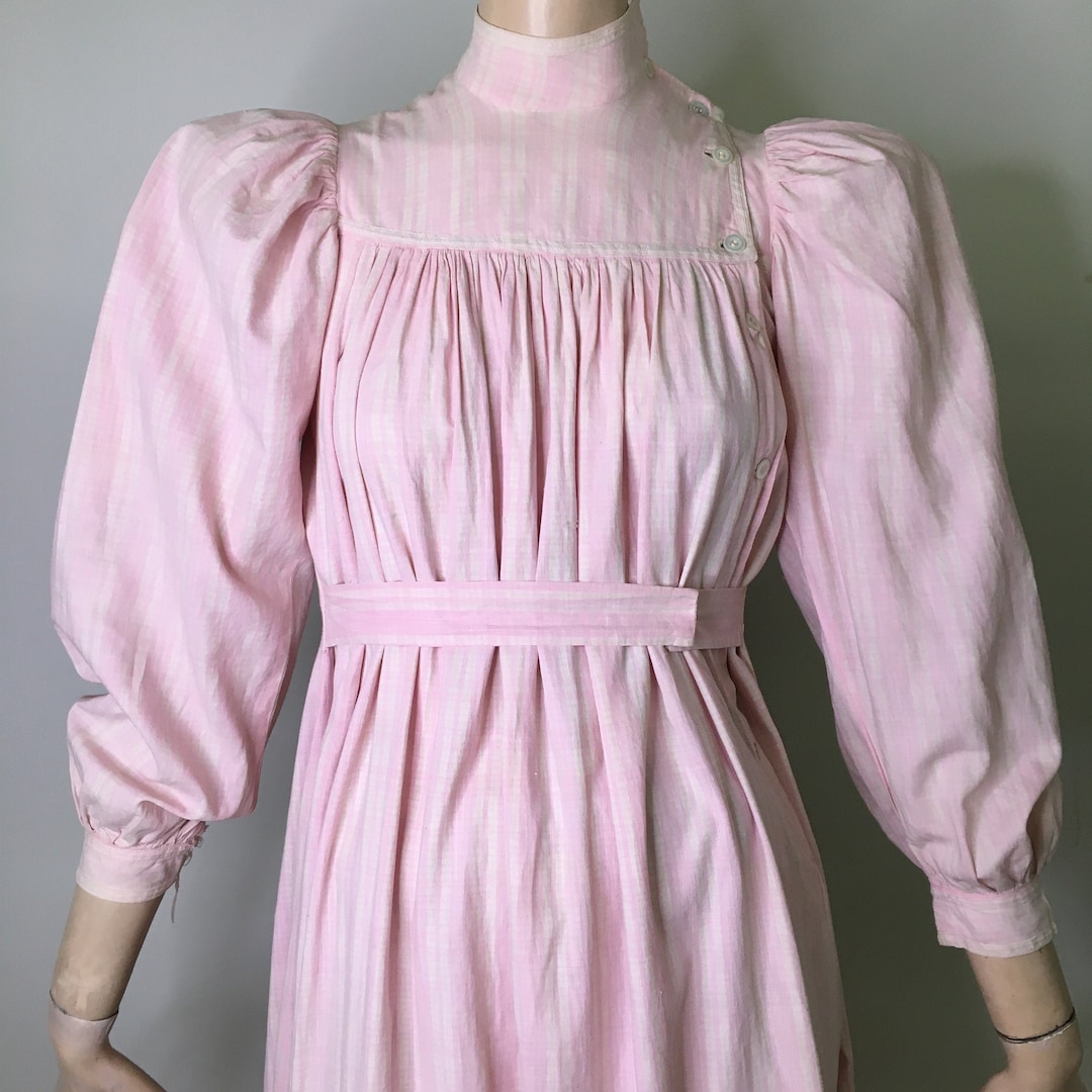 Antique Wrapper Dress, Victorian Pink Dress, Homespun Dress, Antique ...