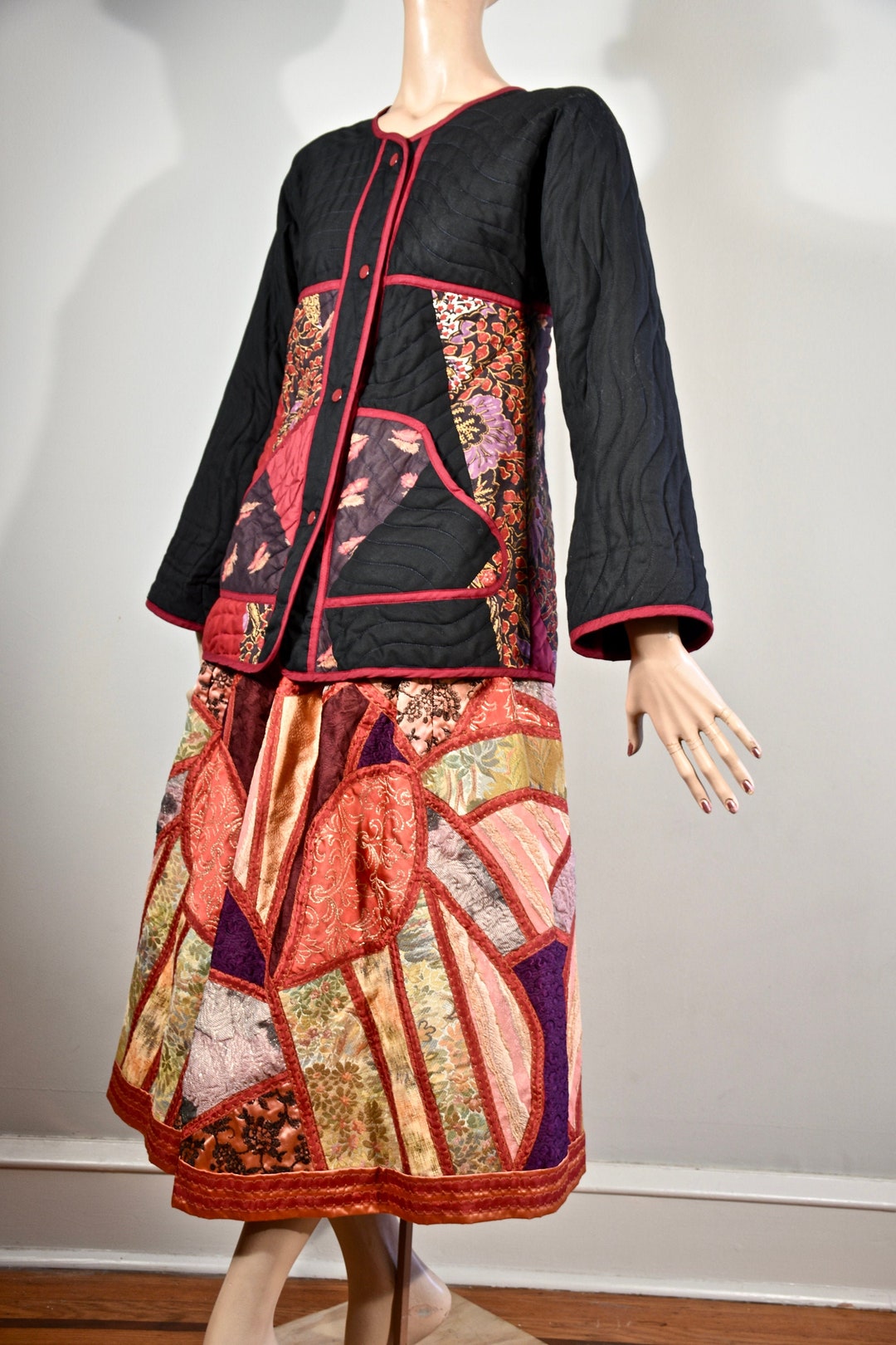 Vintage JEANNE MARC Jacket, 80s Jacket, Quilted Coat, Quilted Jacket ...