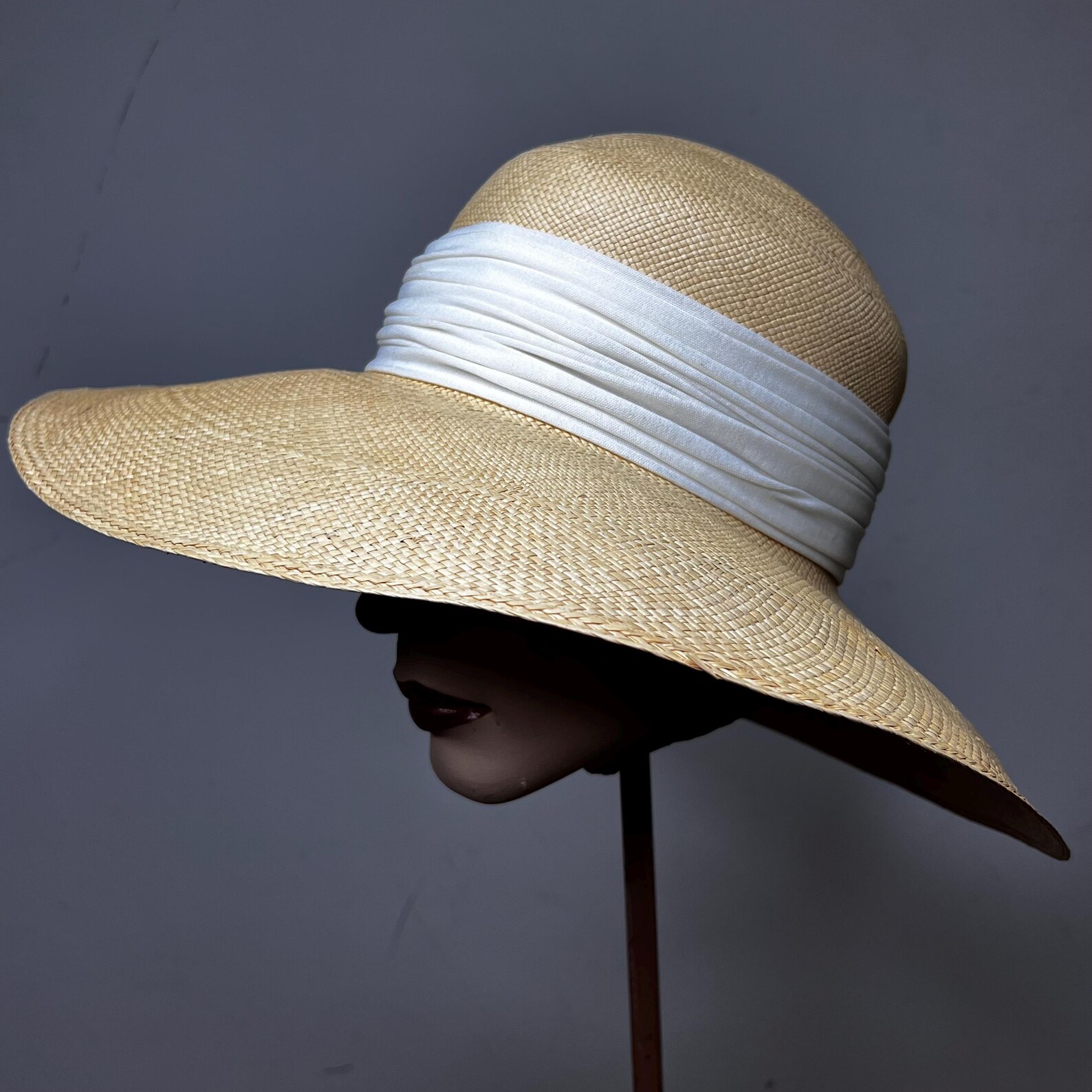 Vintage HALSTON Straw Hat, 70s HALSTON, 70s Straw Hat, Wide Brim Hat ...