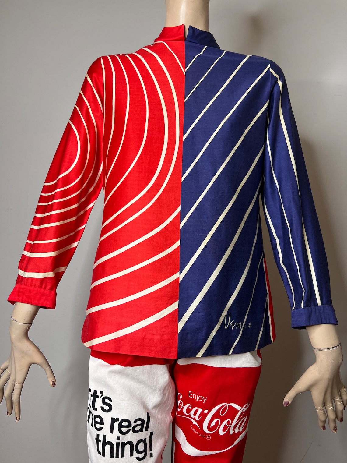 Vintage Vera, Op Art Print, Graphic Print, 60s Top, 60s Shirt, Red ...