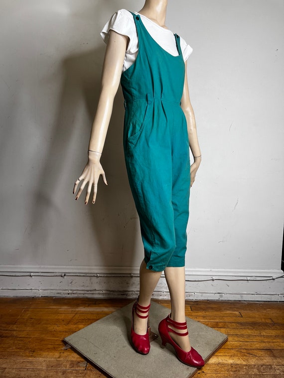 80s does 50s, vintage jumpsuit, capri jumpsuit, cotto… - Gem