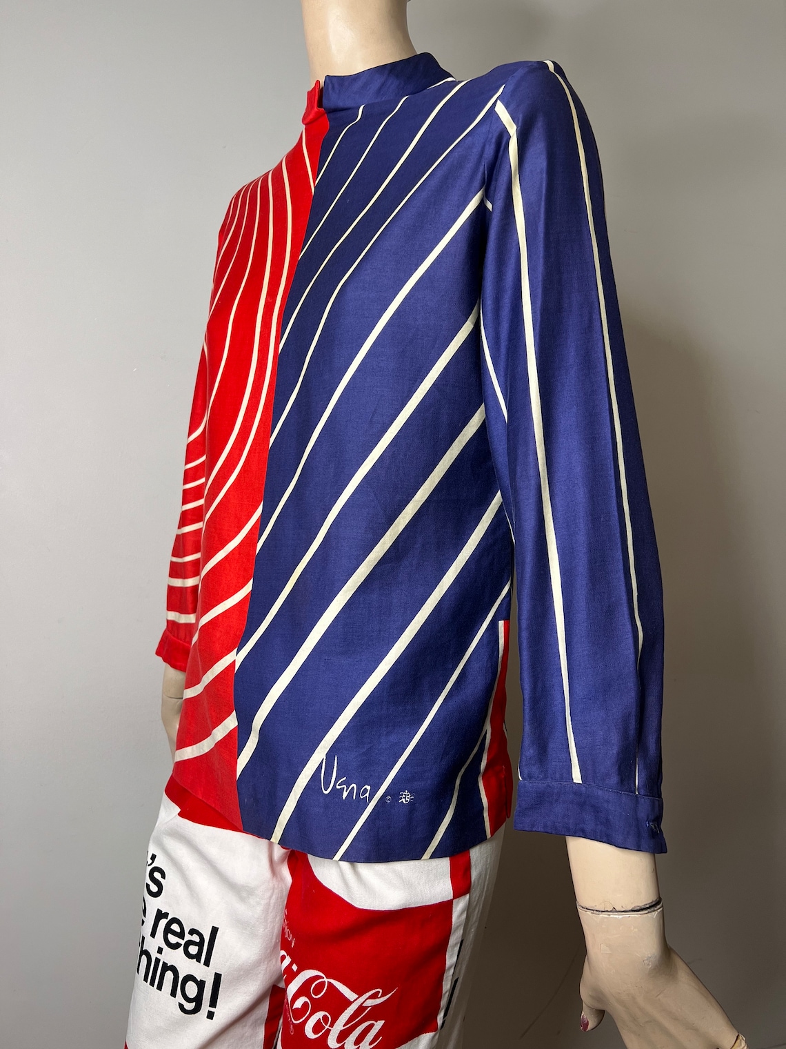 Vintage Vera, Op Art Print, Graphic Print, 60s Top, 60s Shirt, Red ...