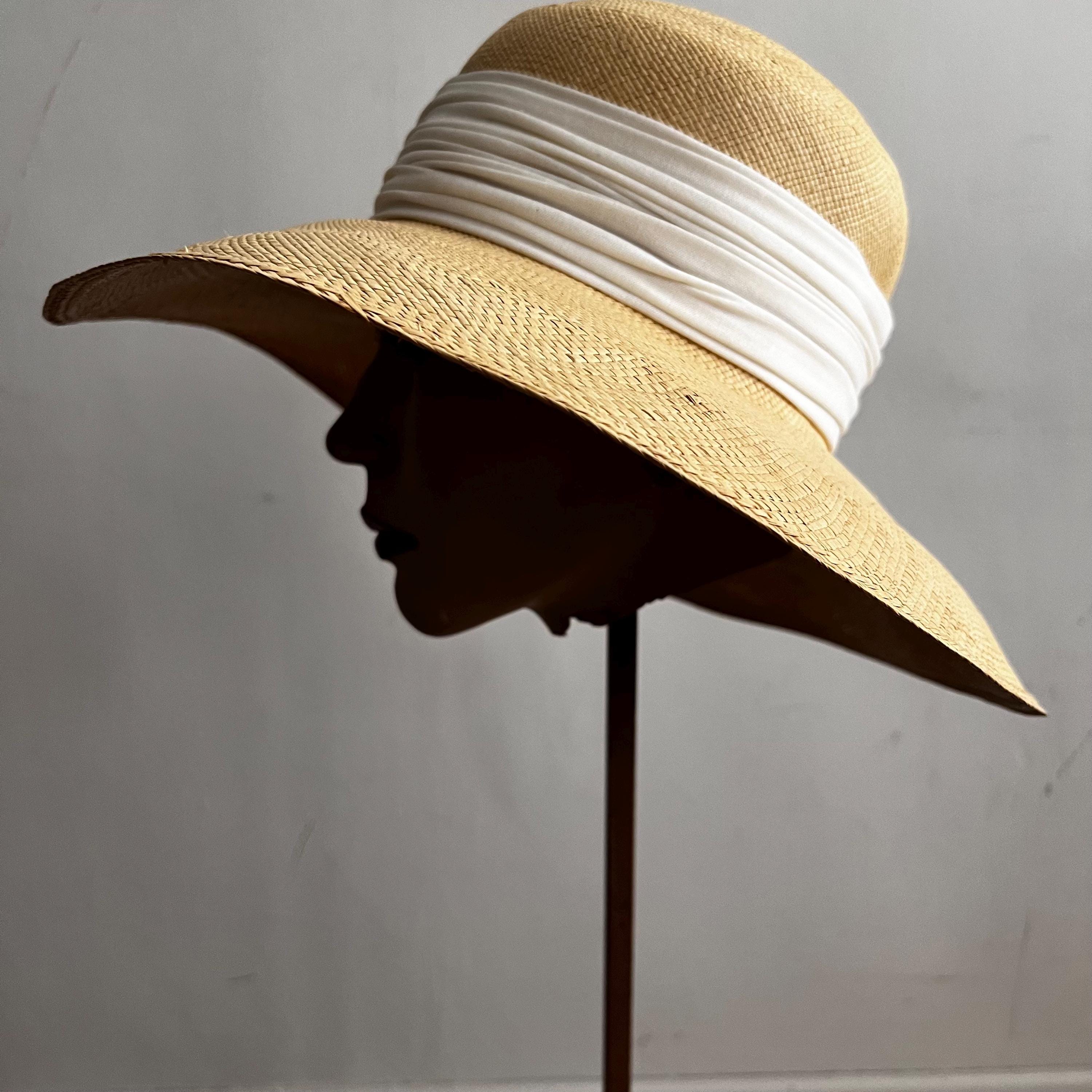 Vintage HALSTON Straw Hat, 70s HALSTON, 70s Straw Hat, Wide Brim Hat ...