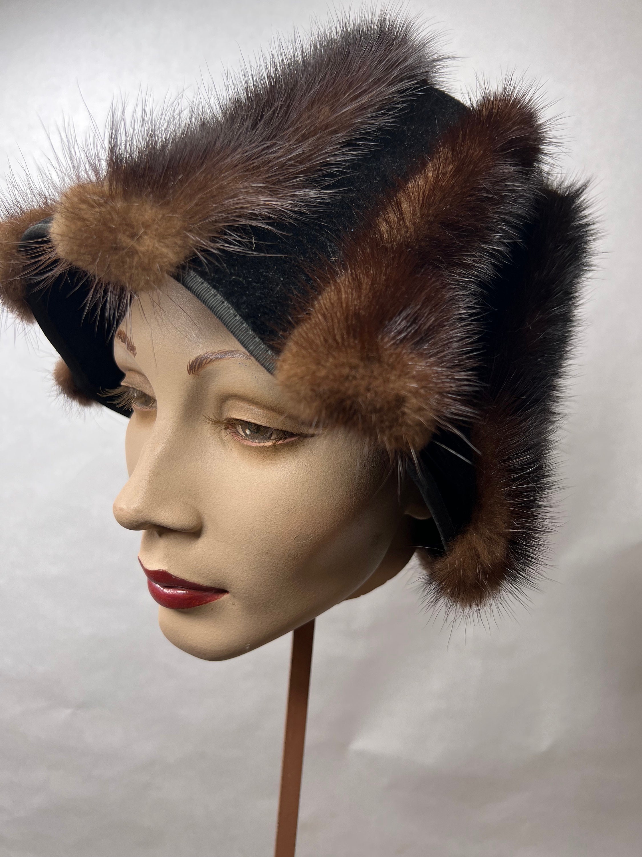 Vintage Hat, 60s Hat, Mink Hat, Henry Margu Hat, Black Felt Hat, Bucket ...