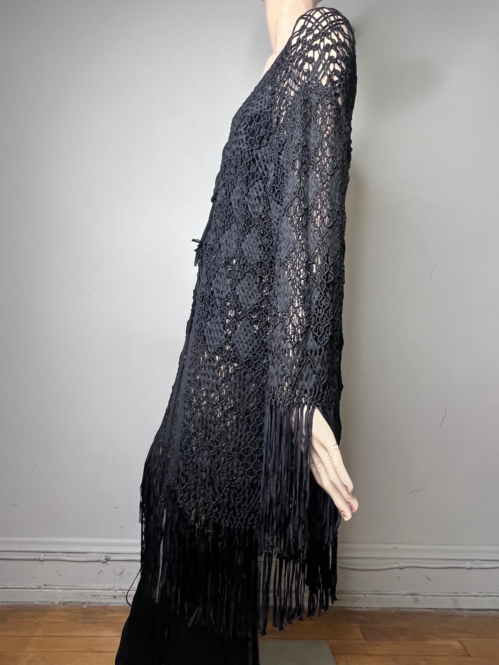Vintage Duster, Ribbon Jacket, Macrame Jacket, Vintage Opera Coat, 70s ...