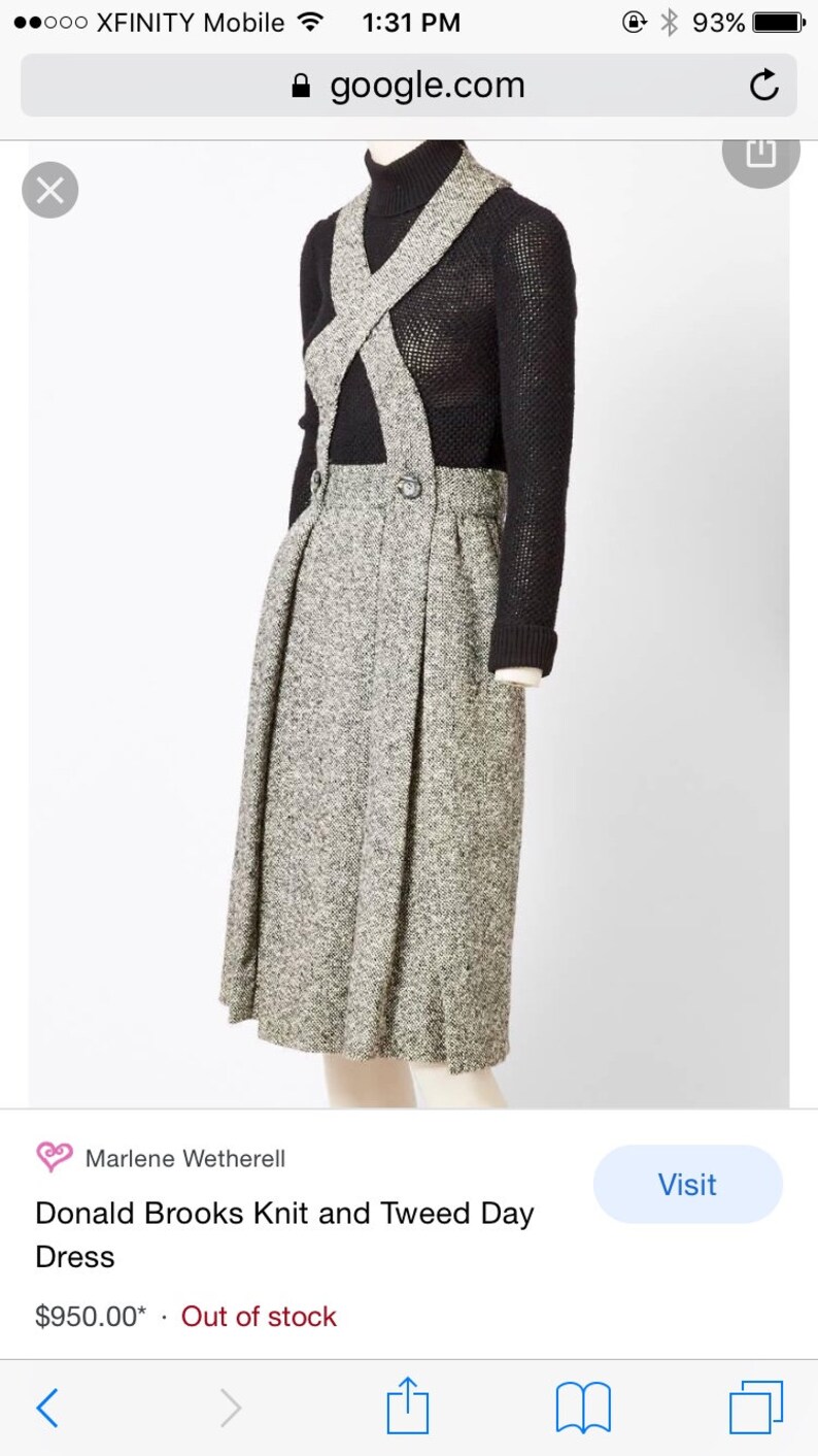 Vintage DONALD BROOKS, 60s Dress, Knit Dress, Tweed Dress, Donald ...