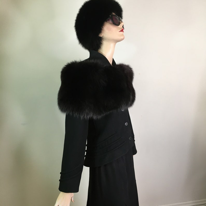 Vintage 80s Jacket, Fur Jacket, France Jacket, 40s Style Jacket, Wool ...