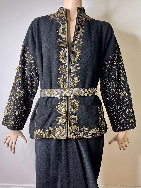 30s Jacket 40s Jacket Embroidered Jacket Black Jacket Wool - Etsy