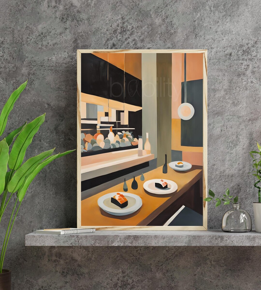Japanese Omakase Dinner Print Wall Art, Japan American Abstract ...